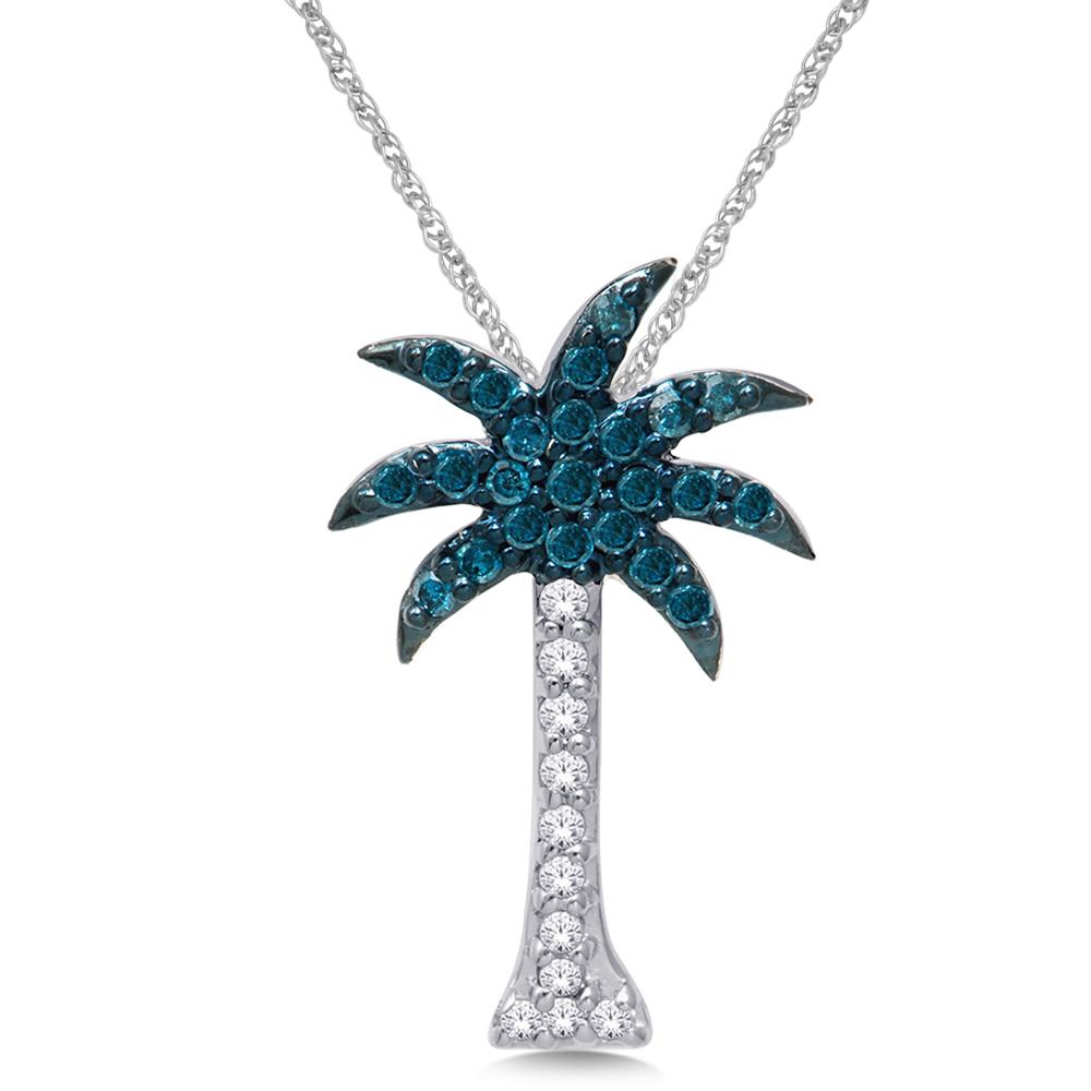 14K White Gold 1/5 Ct.Tw. Diamond Palm Tree Pendant – Rays Jewelry ...