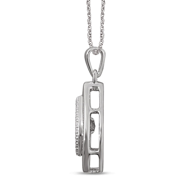 Sterling Silver Moving Diamond Accent Fashion Pendant – Rays Jewelry ...